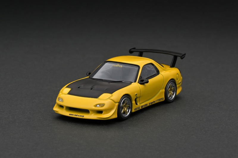 Tarmac Works 1/64 VERTEX Mazda RX-7 FD3S Yellow Metallic - AXELLWORKS HOBBYTOWN