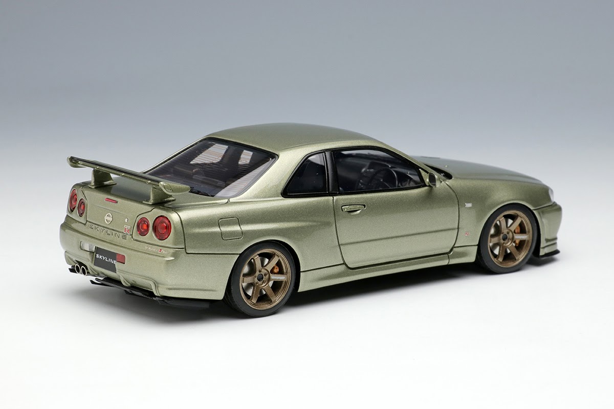 EIDOLON 1/43 Nissan Skyline GT-R (BNR34) V-spec II Nur 2002 (TE37 Wheel) Millennium Jade ...