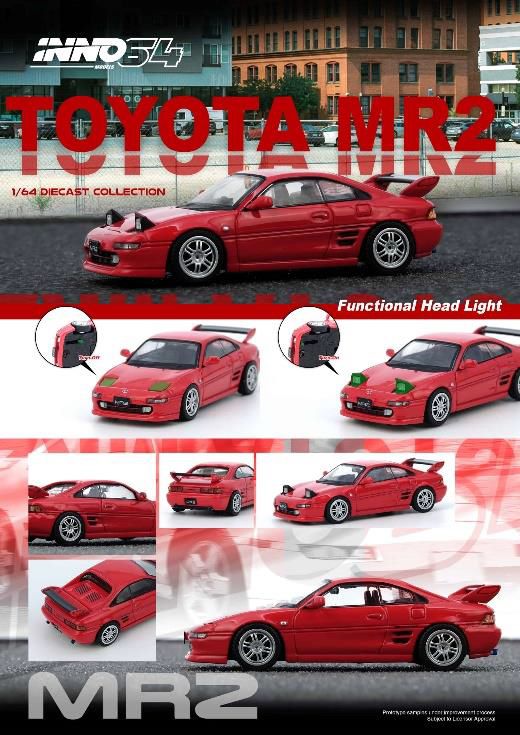 INNO Models 1/64 Toyota MR2 (SW20) Red - AXELLWORKS HOBBYTOWN